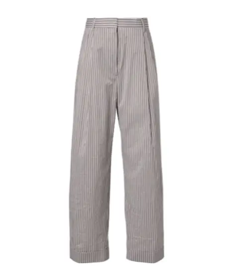 Dries Van Noten Striped Cotton And Silk Pants