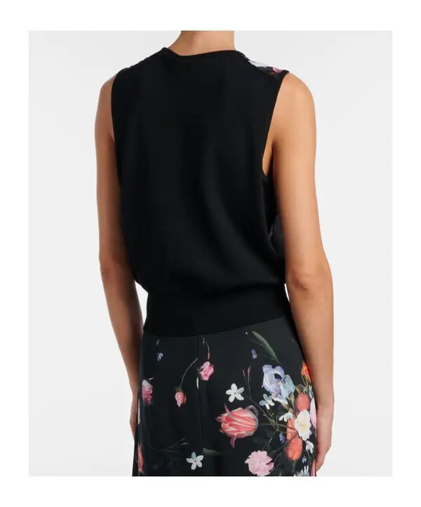 Erdem Floral Printed Wool Top