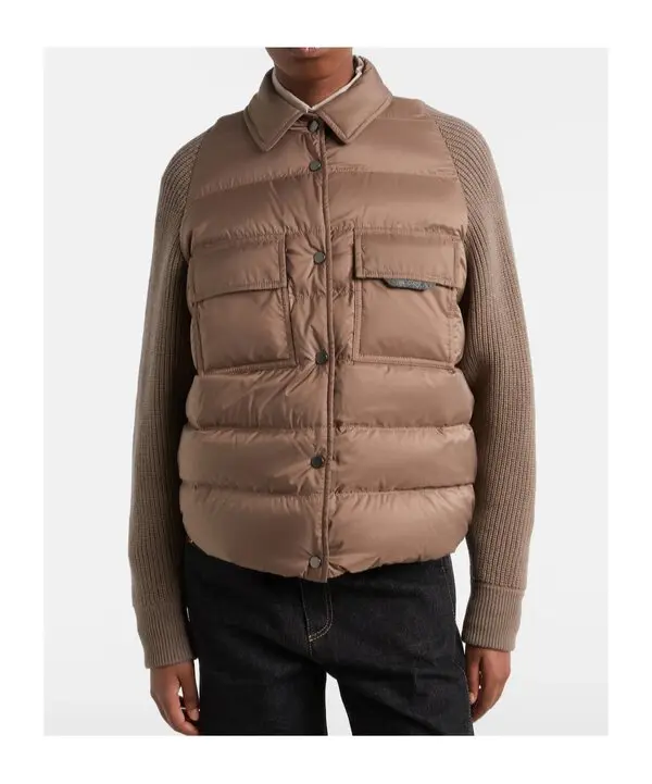 Brunello Cucinelli Wool, Cashmere, And Silk Down Jacket