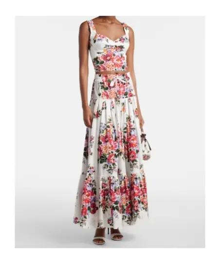 Dolce & Gabbana Floral Cotton-blend Bustier Top