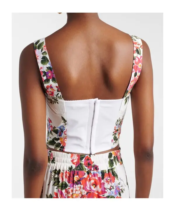 Dolce & Gabbana Floral Cotton-blend Bustier Top