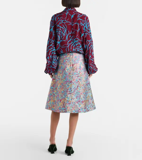 Dries Van Noten Brocade Midi Skirt
