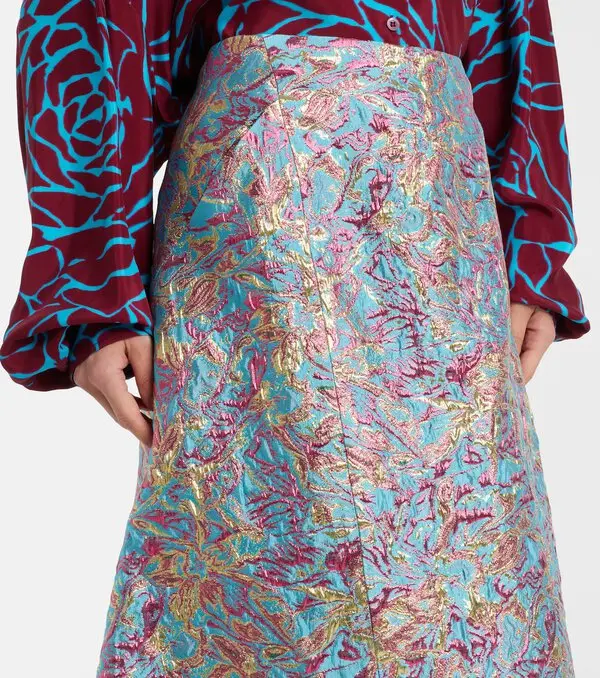 Dries Van Noten Brocade Midi Skirt