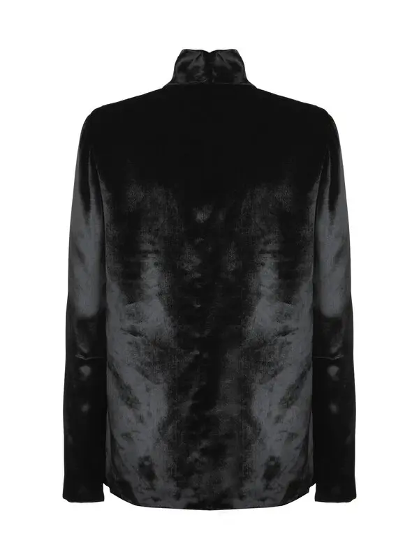 Red Valentino Long Sleeved Velvet Blouse