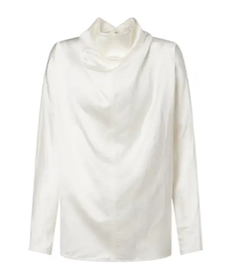 TOTEME Draped Satin Blouse - White