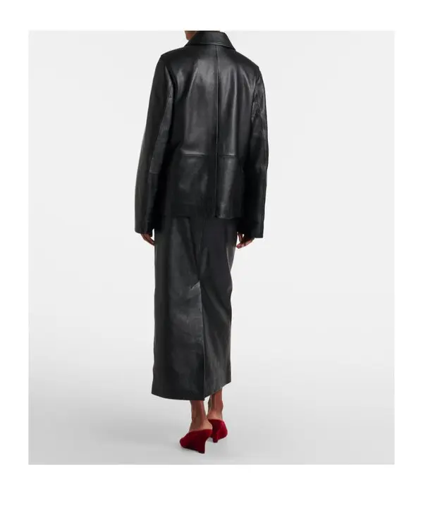 TOTEME Leather Midi Skirt