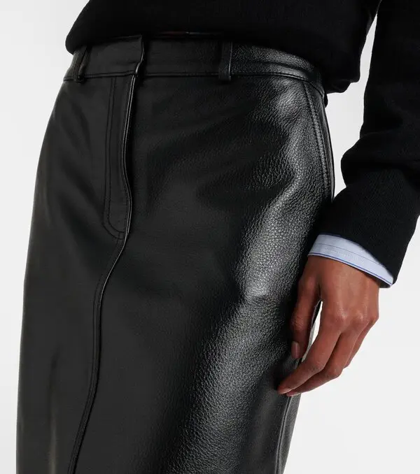 TOTEME Leather Midi Skirt