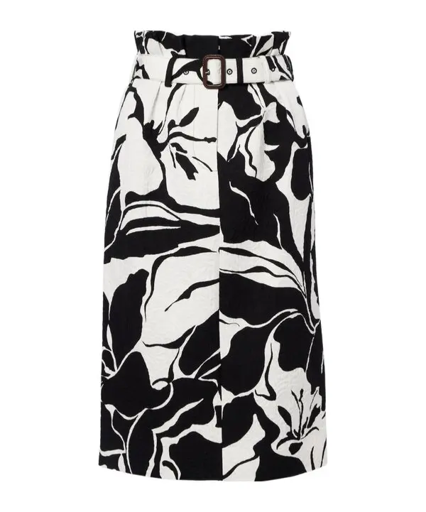 Dries Van Noten Printed Cotton Blend Midi Skirt