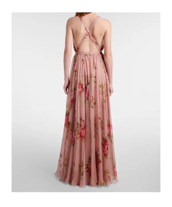 Dolce & Gabbana Floral Silk Chiffon Gown