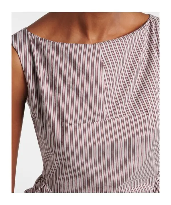 Dries Van Noten Striped Ruffled Cotton And Silk Top