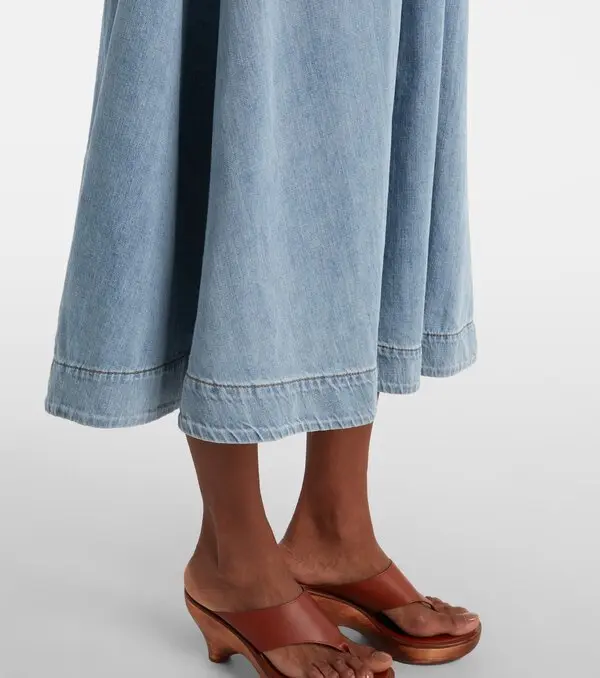 Zimmermann Wanderlust Denim Midi Skirt