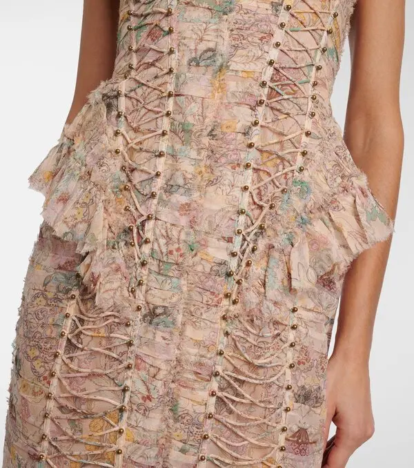 Zimmermann Rebellion Floral Silk Midi Dress