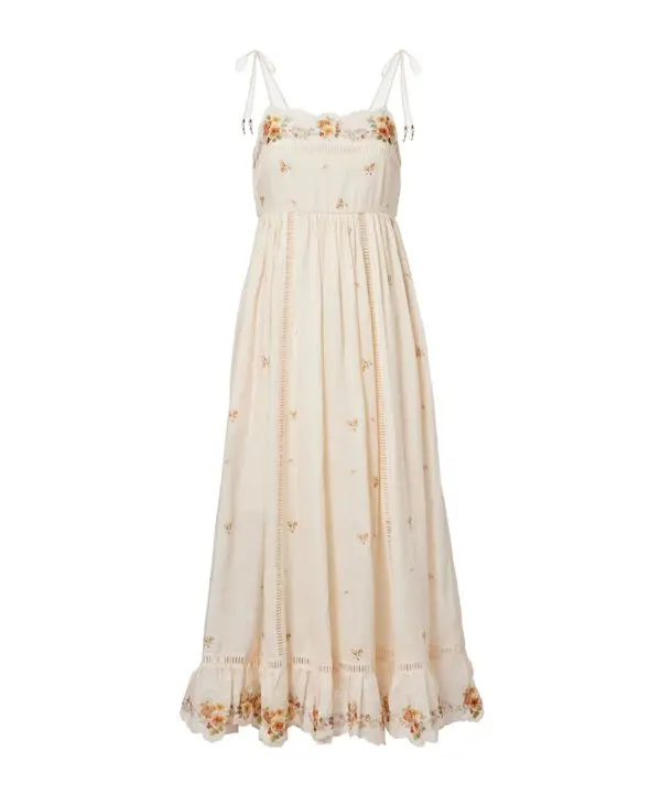 Zimmermann Patience Floral Linen Midi Dress