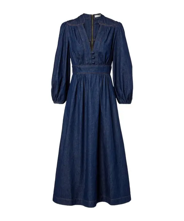 Zimmermann Awaken Denim Midi Dress - Blue
