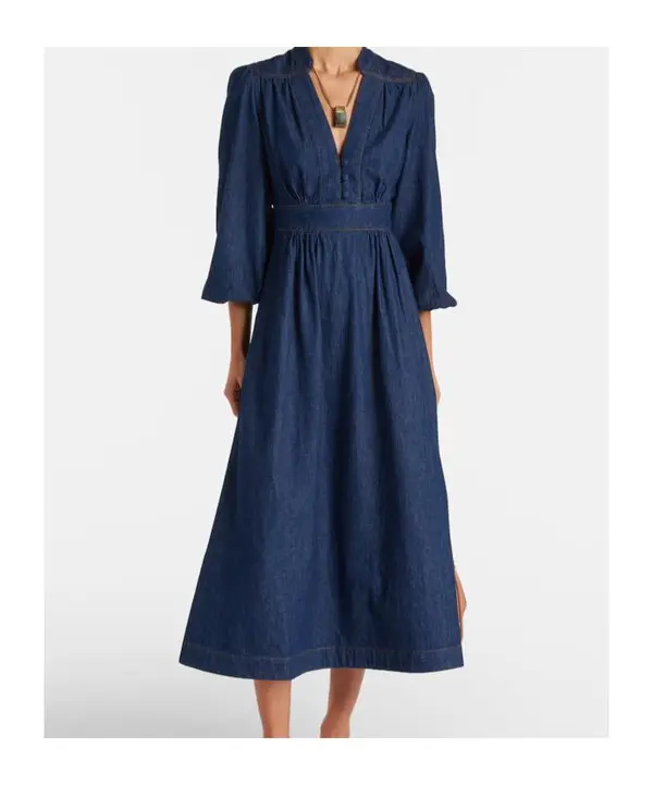 Zimmermann Awaken Denim Midi Dress