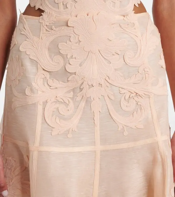 Zimmermann Rebellion Filigree Embroidered Midi Skirt