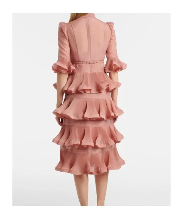 Zimmermann Tiered Pleated Midi Dress