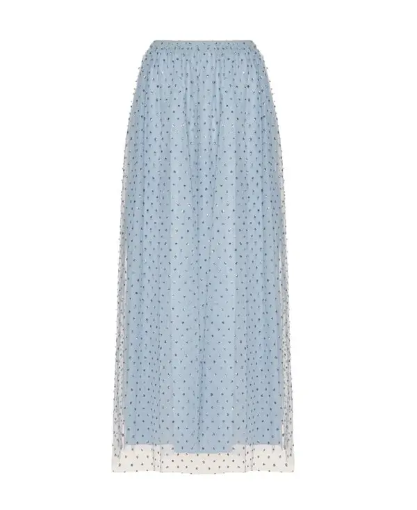 Red Valentino Glitter-embellished Tulle Skirt