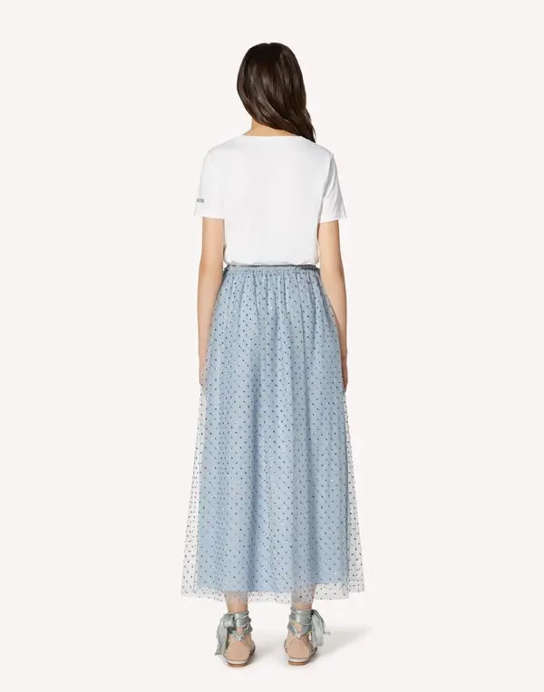 Red Valentino Glitter-embellished Tulle Skirt