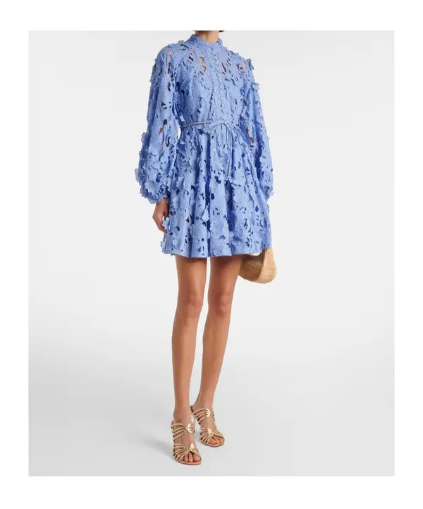 Zimmermann Patience Floral Lace Minidress