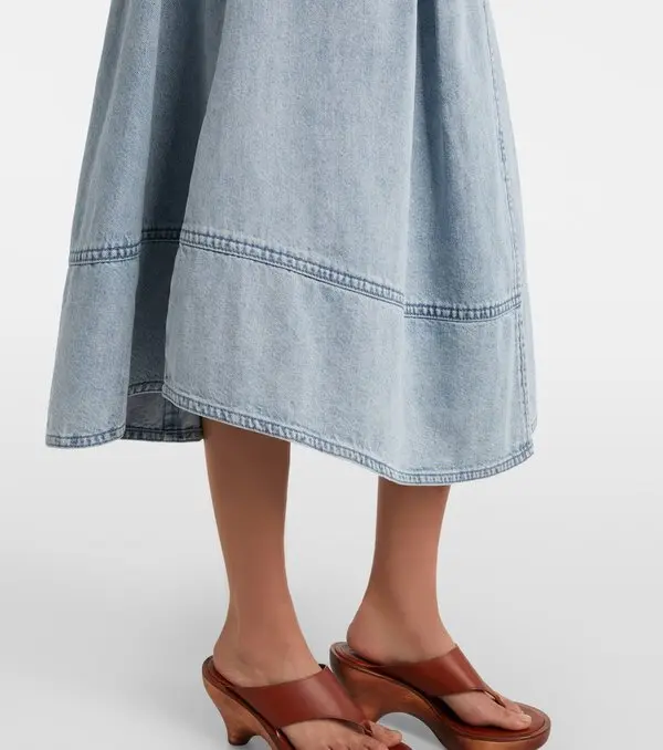 Zimmermann Wandlerlust Denim Midi Skirt