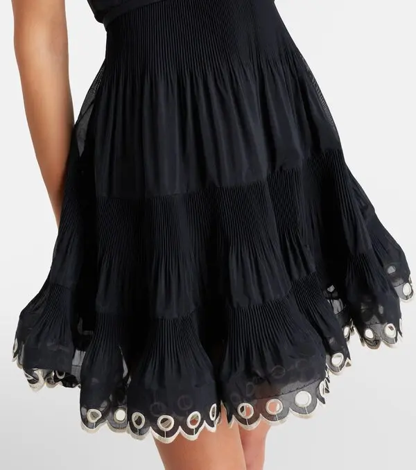 Zimmermann Embroidered Ruffled Minidress