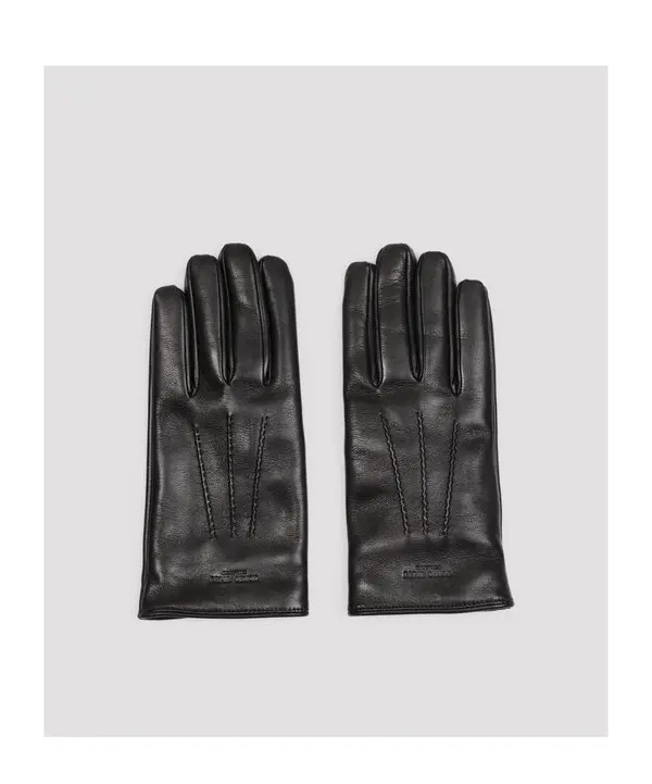 Giorgio Armani Logo-stamped Leather Gloves