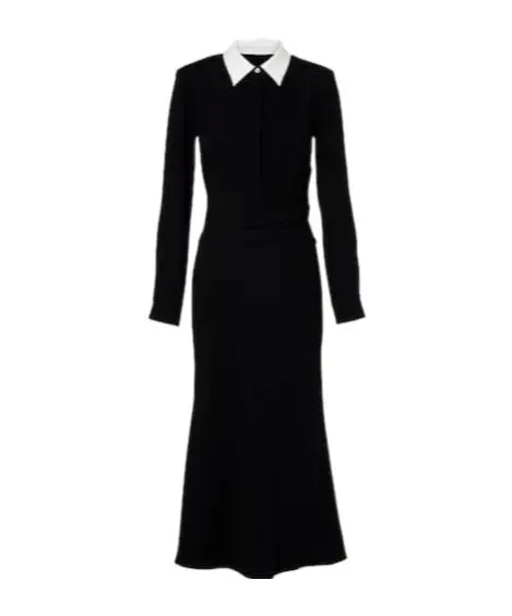 Roland Mouret Satin Crepe Midi Dress - Black