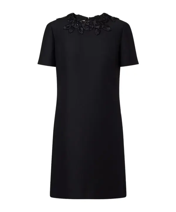 Valentino Garavani Embellished Wool And Silk Minidress