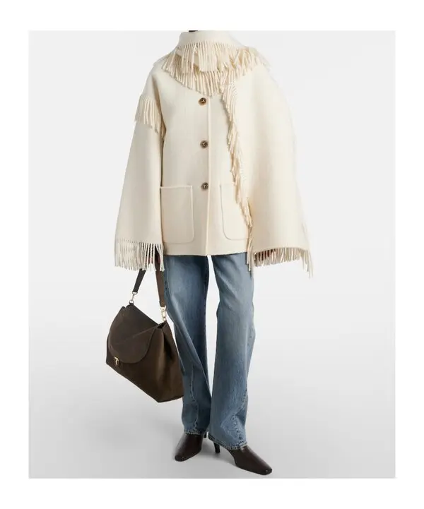 TOTEME T-lock Suede Shoulder Bag