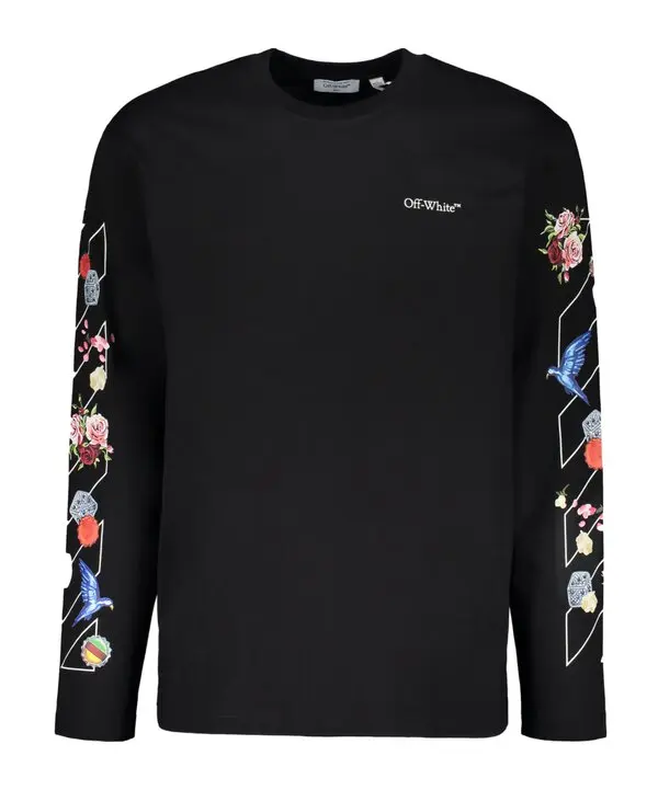 Off-White Logo Graphic Long-sleeve T-shirt - Black