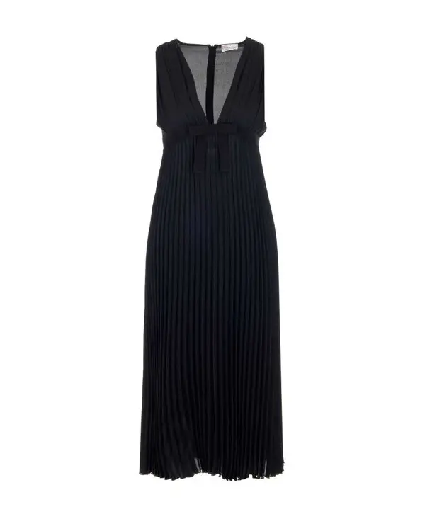 Red Valentino V-neck Pleated Dress