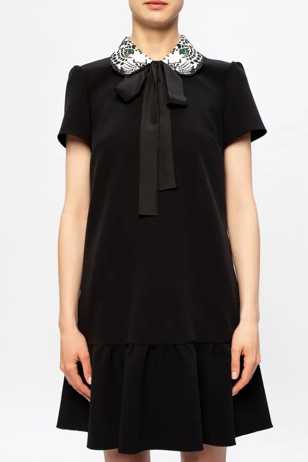 Red Valentino Panther-embroidered Mini Dress