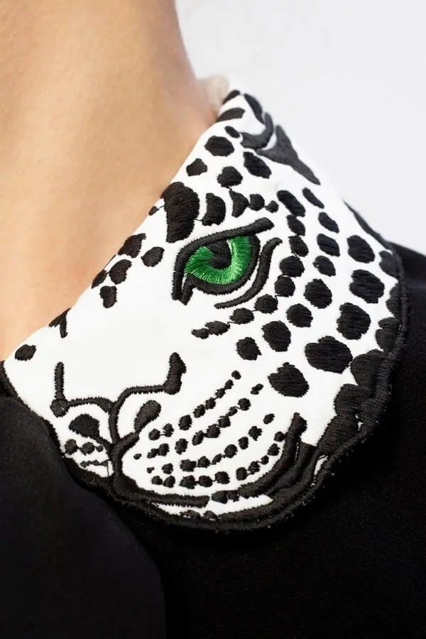 Red Valentino Panther-embroidered Mini Dress