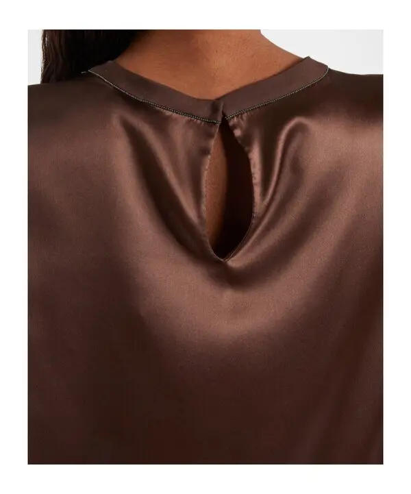 Brunello Cucinelli Silk-blend Satin Top