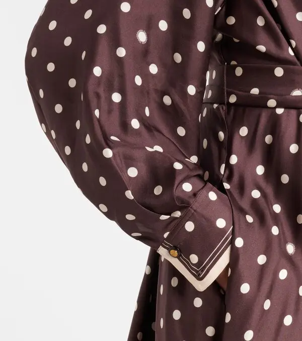 Zimmermann Polka-dot Belted Silk Shirt Dress