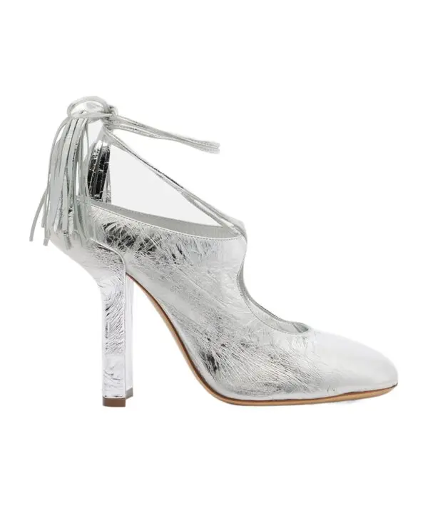 Dries Van Noten Metallic Leather Mules
