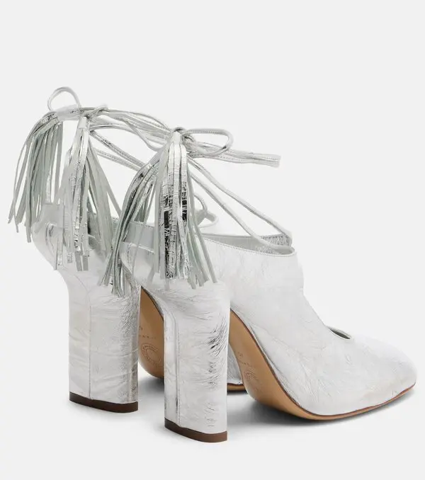 Dries Van Noten Metallic Leather Mules