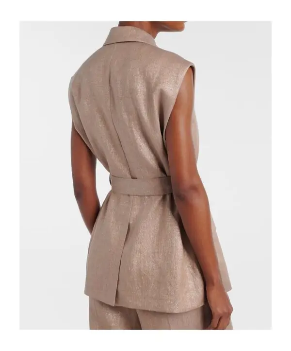 Brunello Cucinelli Belted Linen-blend Vest