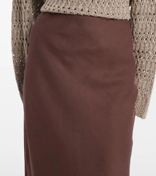 Brunello Cucinelli Twill Maxi Skirt