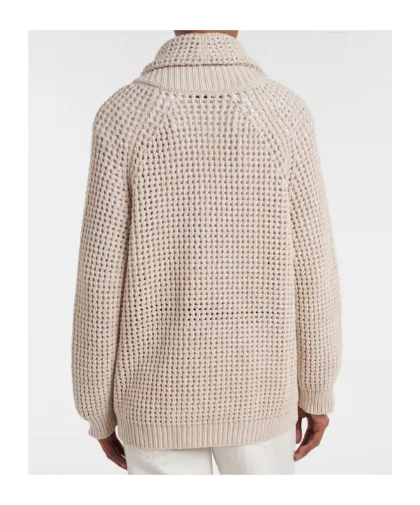 Brunello Cucinelli Open-knit Cotton-blend Cardigan