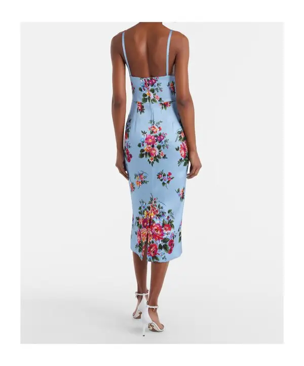 Dolce & Gabbana Floral Satin Midi Dress