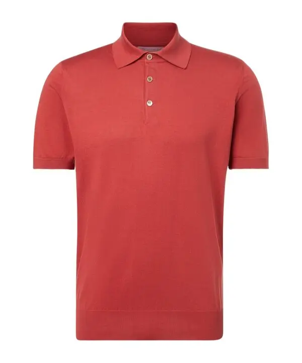 Brunello Cucinelli Cotton Pique Polo Shirt - Red
