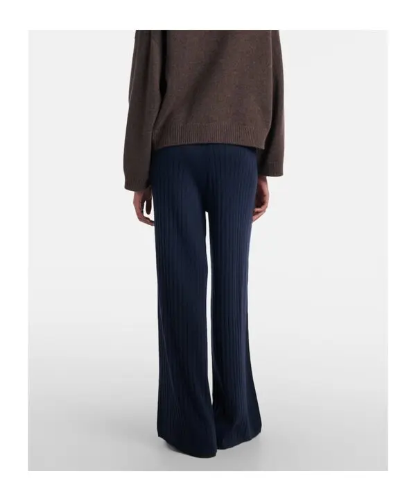 Brunello Cucinelli Ribbed-knit Wool And Cashmere Wide-leg Pants