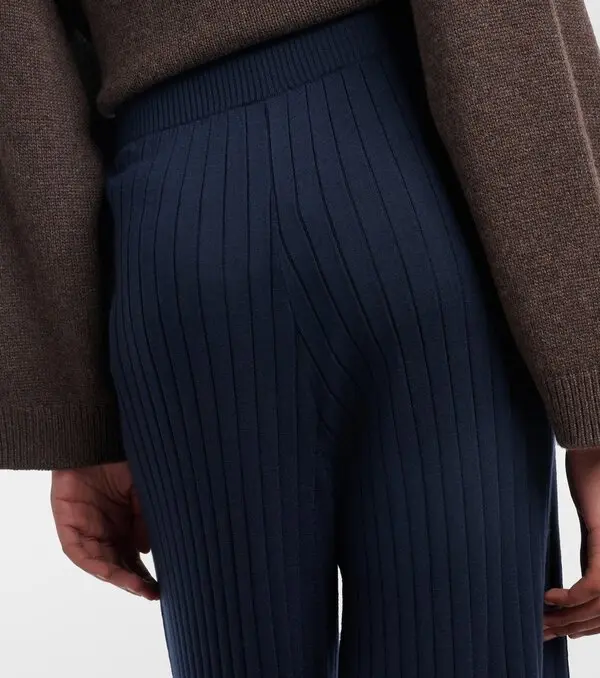 Brunello Cucinelli Ribbed-knit Wool And Cashmere Wide-leg Pants