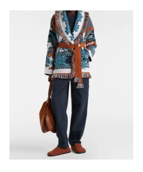 Alanui Island Soul Jacquard Wool Cardigan