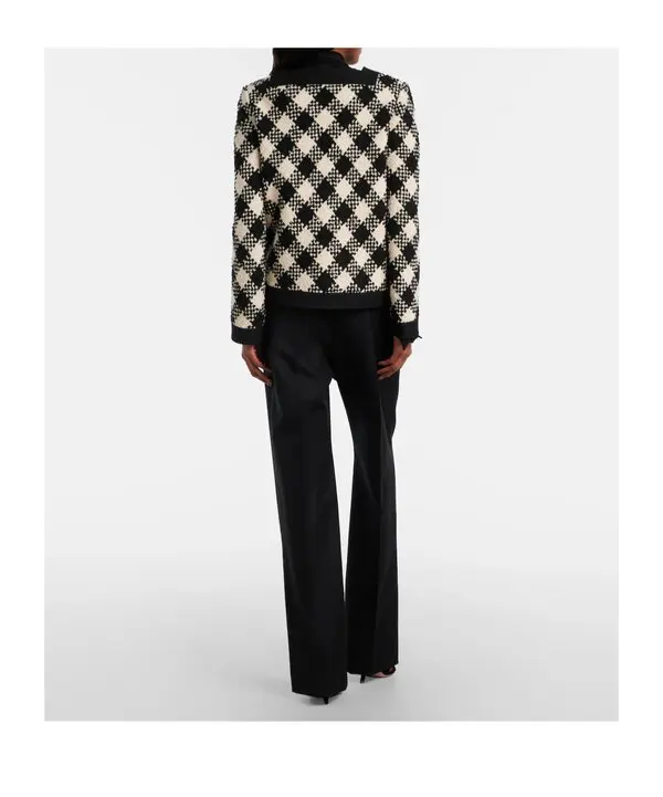 Valentino Garavani Wool And Mohair Straight Leg Pants With Bow Detail