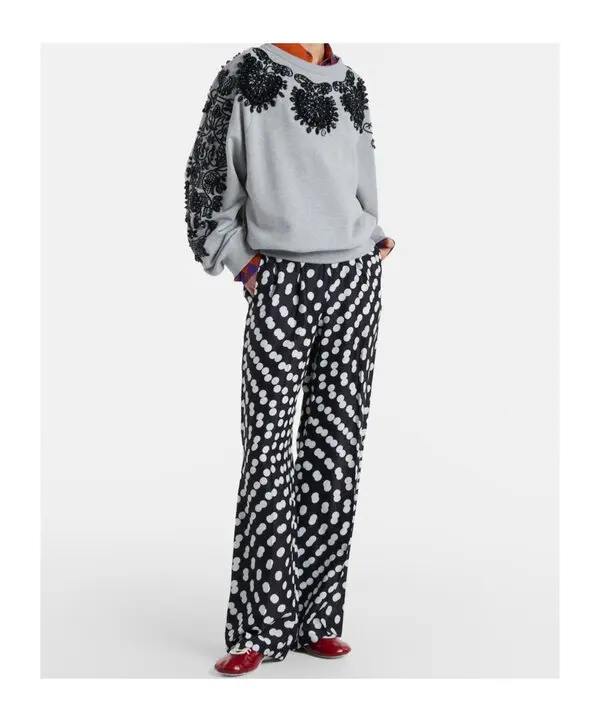 Dries Van Noten Embellished Cotton Jersey Sweatshirt