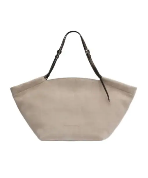 Brunello Cucinelli Sartorial Large Suede Tote Bag