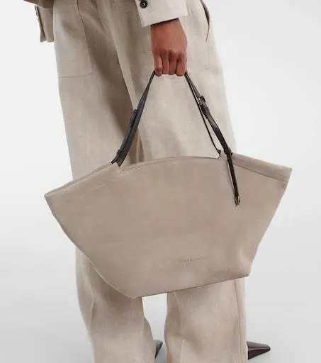 Brunello Cucinelli Sartorial Large Suede Tote Bag